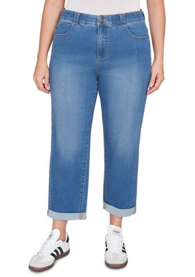 Ruby Rd Plus Size Comfort Waist Stretch Denim Girlfriend Jeans | Belk