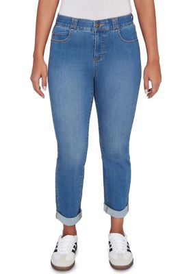 Ruby Rd Petite Stretch Girlfriend Jeans | Belk