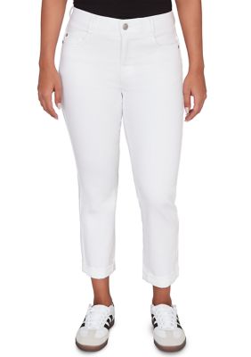 Ruby Rd Petite Comfort Waist Stretch Denim White Girlfriend Jeans | Belk