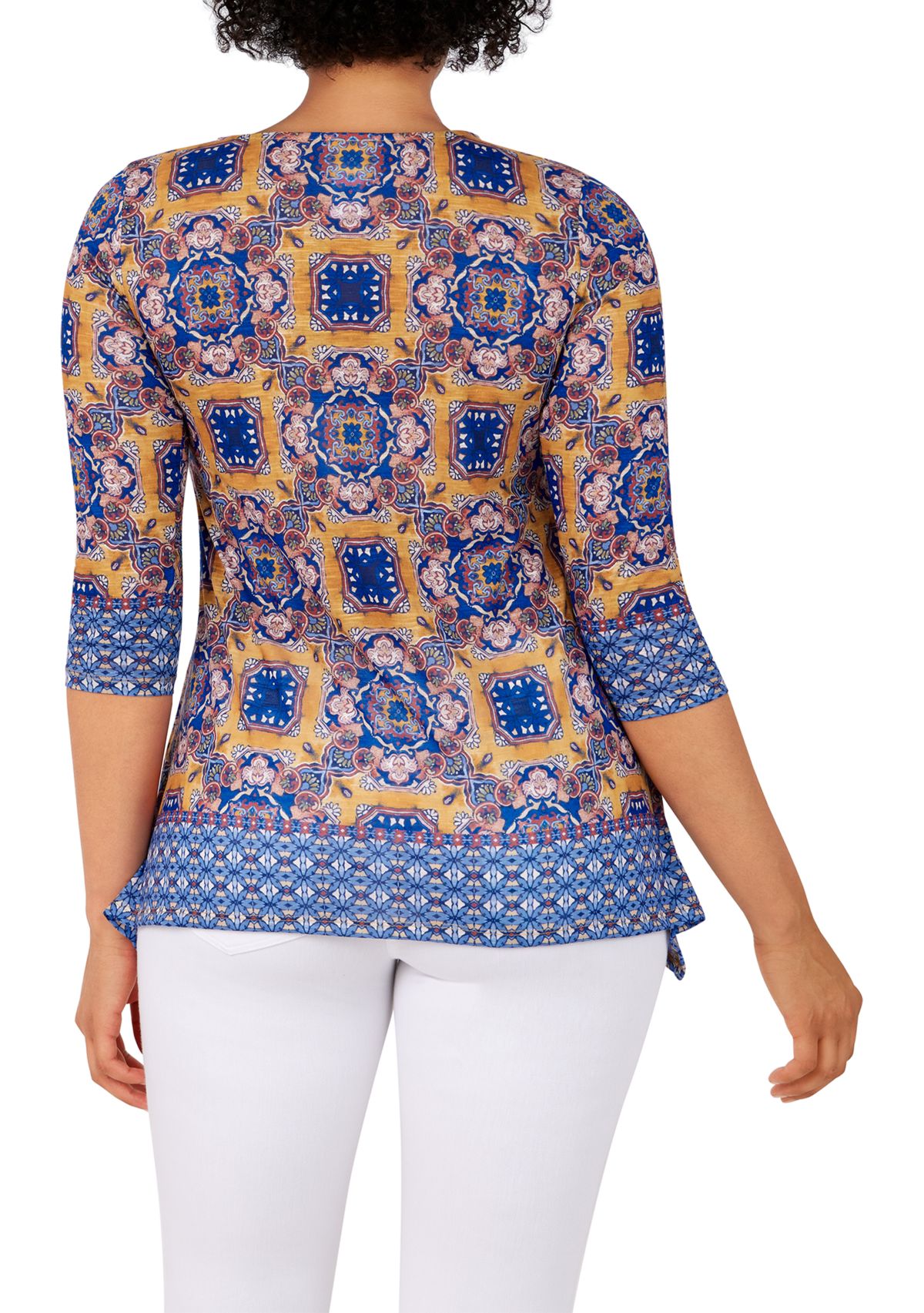 Ruby Rd Women's Tile Border Sublimation Top | Belk