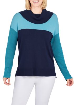 Ruby Rd Women's Color Block Cowl Neck Sweater | belk