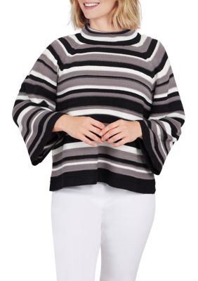 Ruby Rd Petite Cowl Neck Stripe Sweater | belk