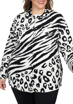 Ruby Rd Plus Size Animal Print "Shacket" Sweater Jacket | belk