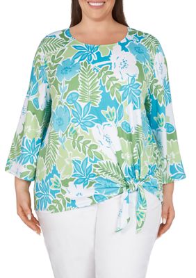 Ruby Rd Plus Size Floral Side Tie Top | belk