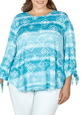 Ruby Rd Plus Size Puff Tie Dye Top | belk