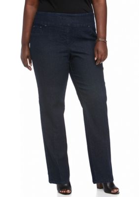 Ruby Rd Plus Size Pullover Stretch Denim Pants - Average Length | belk