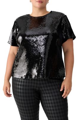 Sanctuary Plus Size Perfect Sequin T-Shirt | belk