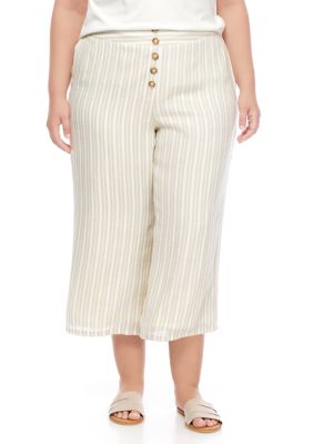 New Directions® Plus Size Linen Like Wide Leg Pants | belk