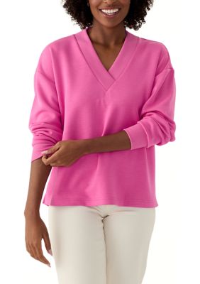 Wonderly Women's Long Sleeve V-Neck Free Flow Pullover | belk