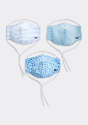Vineyard Vines Adult 3 Pack Stripe, Floral and Gingham Face Masks | belk