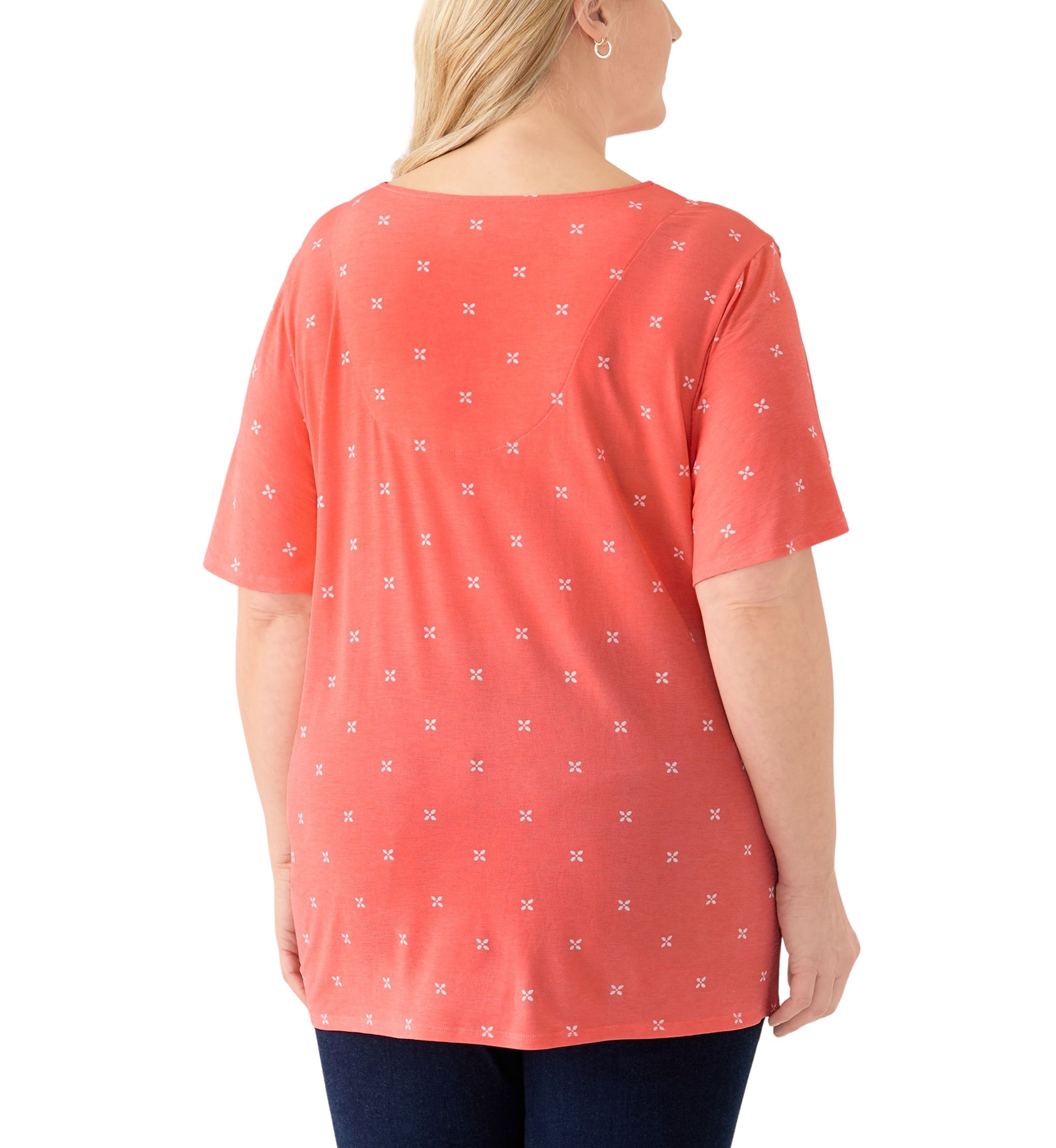 Kim Rogers® Plus Size Flutter Sleeve Button Front V-Neck Top | Belk