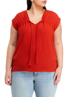 Wonderly Plus Size Airflow Tie Neck Tank Top | Belk