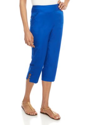 Kim Rogers® Power Stretch Capris with Cut Out Grommet Hem | belk