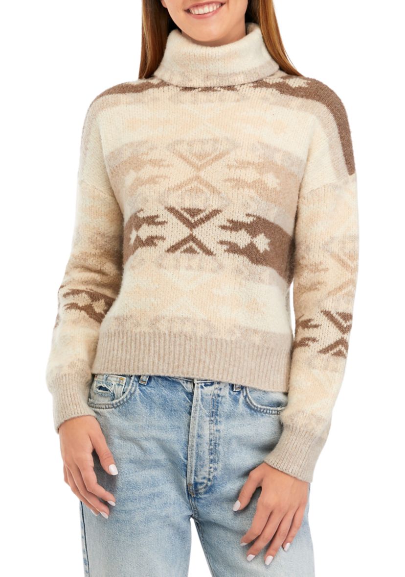 TRUE CRAFT Mock Neck Western Sweater | Belk