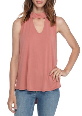 OLIVE + OAK Gigi Mock Neck Sleeveless Top | belk