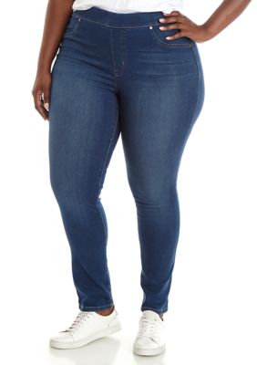 New Directions® Plus Size Pull On Slim Leg Denim Pants | belk