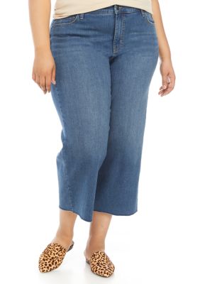 New Directions® Plus Size Wide Leg Cropped Denim Pants | belk
