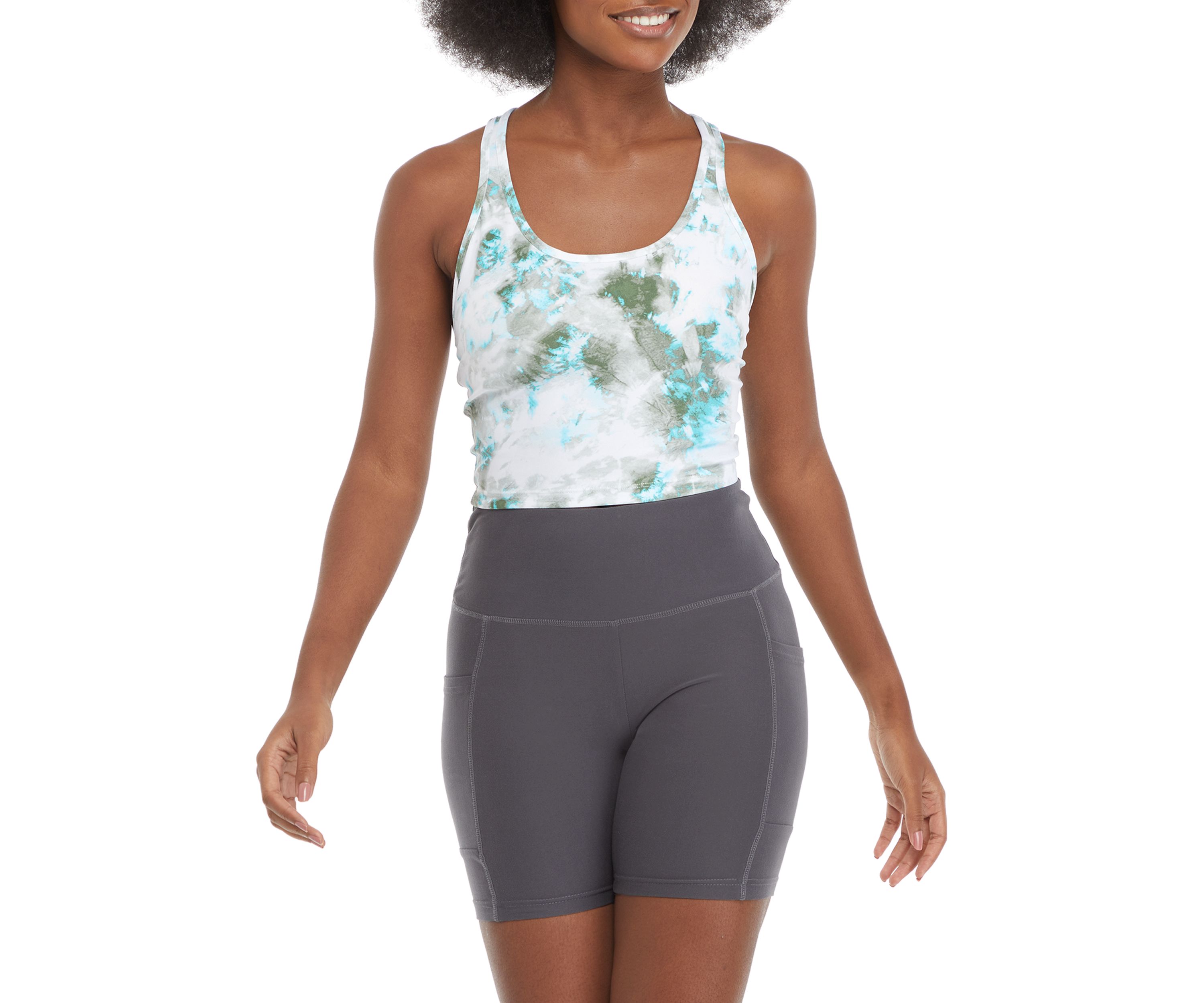 CK Performance Printed Scoop Neck Cropped Tank | Belk