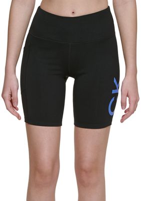 CK Performance 7" High Waist Logo Jersey Bike Shorts | belk