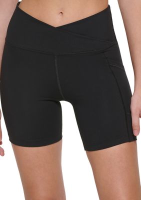 CK Performance Crisscross High Waist One Pocket Bike Shorts | belk
