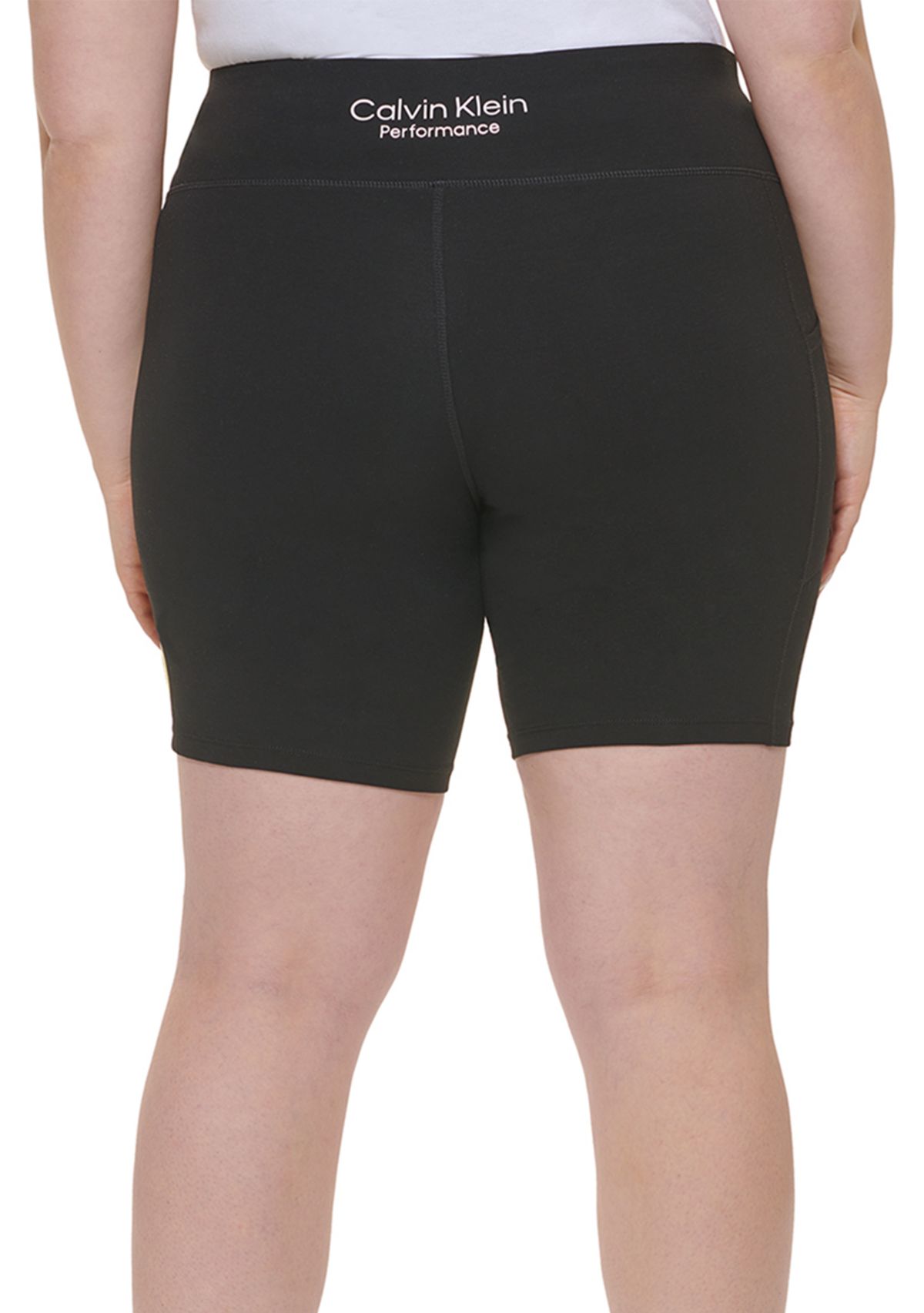 CK Performance Plus Size 7" High Waist Logo Bike Shorts | Belk