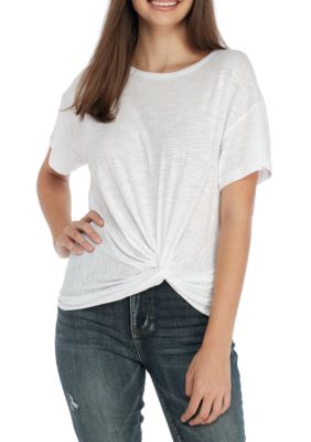 TRUE CRAFT Twist Front Elastic Back Tee | belk