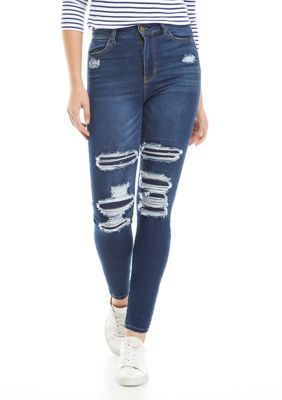 TRUE CRAFT Destructed Denim Jeans | belk