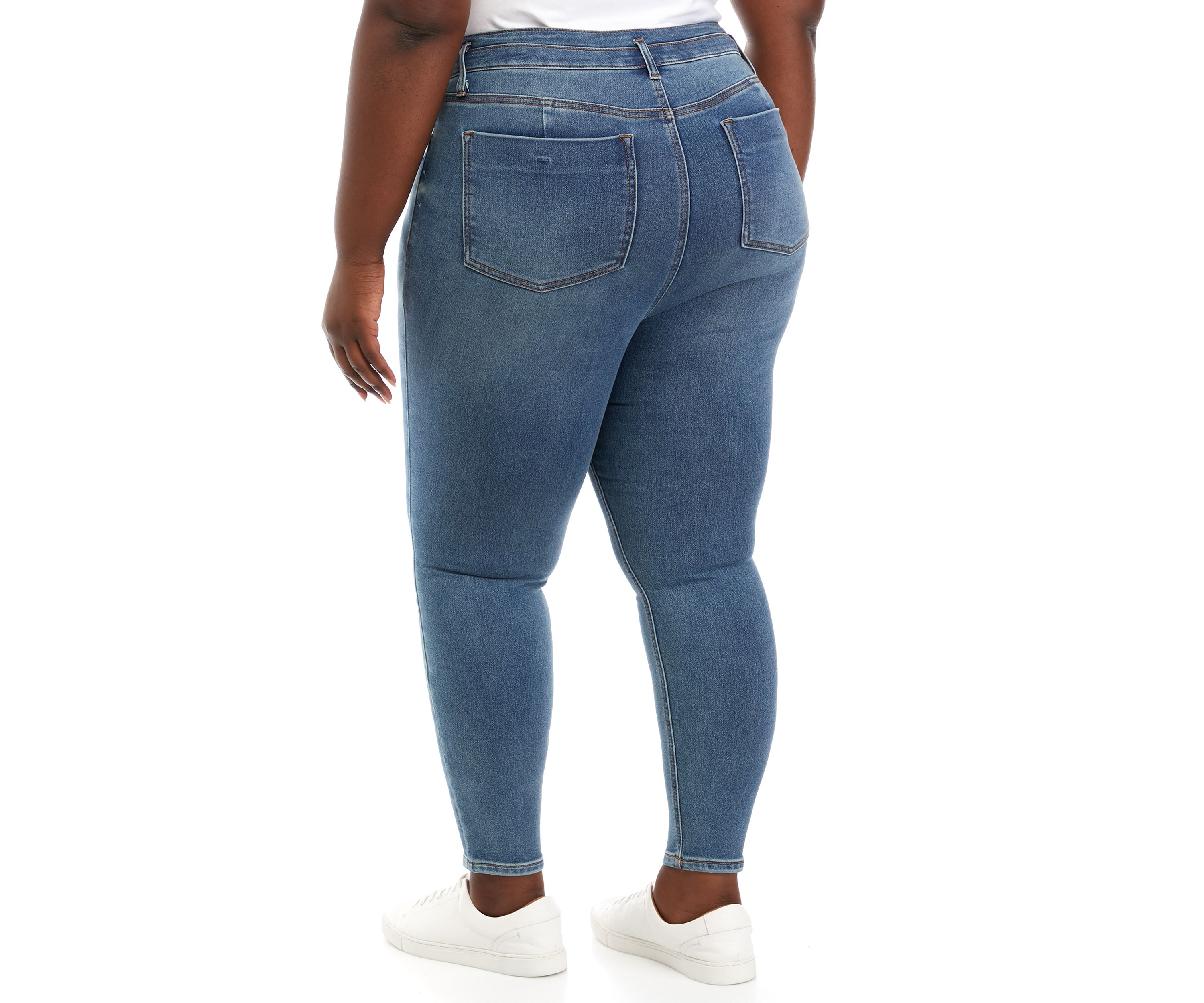 TRUE CRAFT Plus Size High Rise Double Stack Curvy Skinny Jeans | Belk