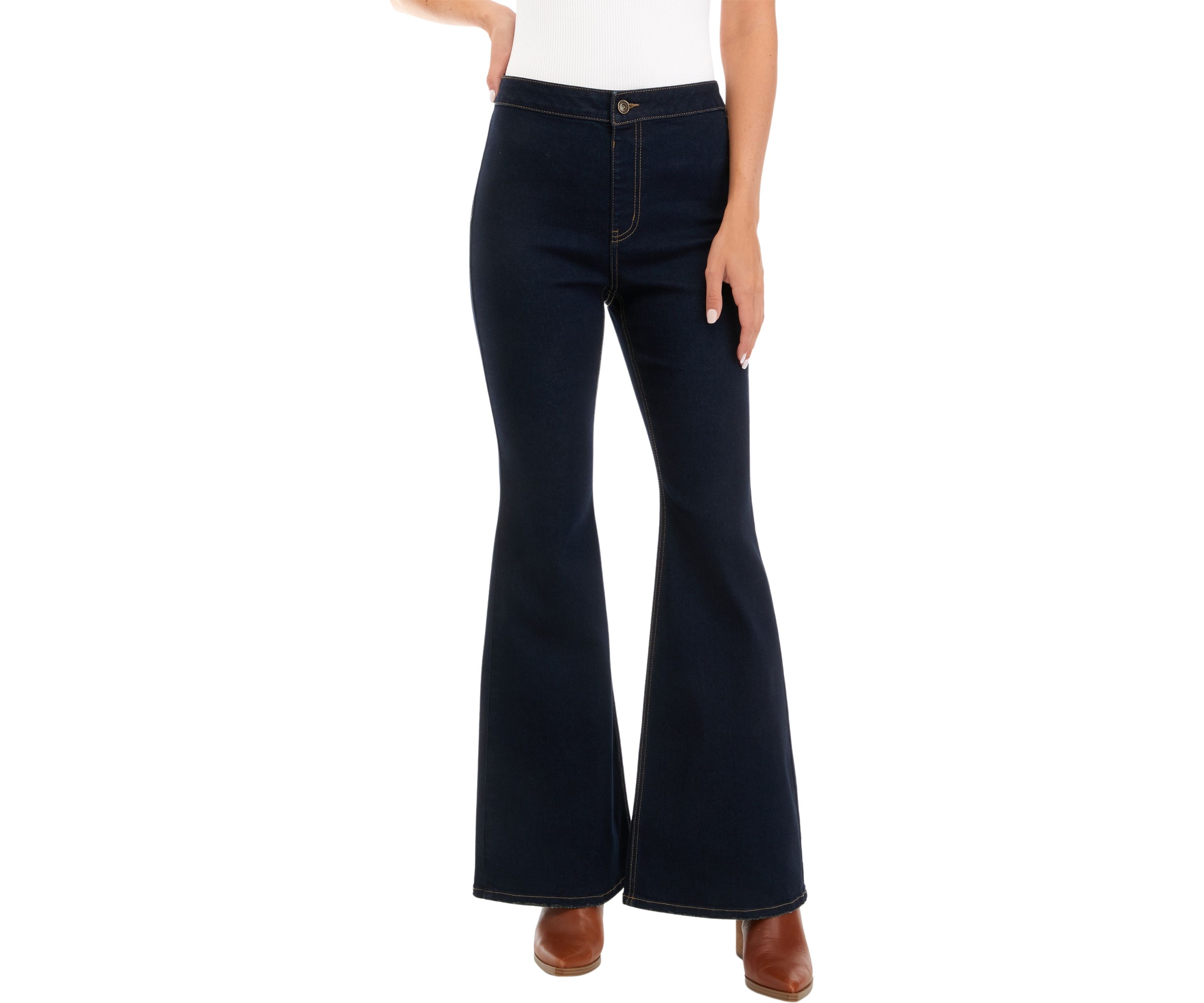 TRUE CRAFT Seamed Back Flare Jeans | Belk