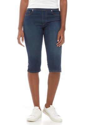 Gloria Vanderbilt Women's Cropped Kick Capris with Frayed Hem | belk