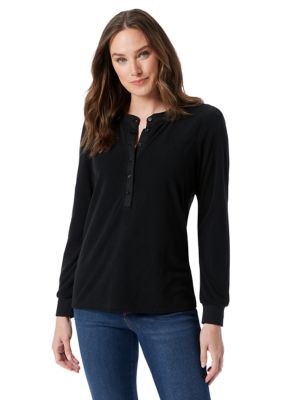 Gloria Vanderbilt Women's Fatima Waffle Knit Henley Top | Belk