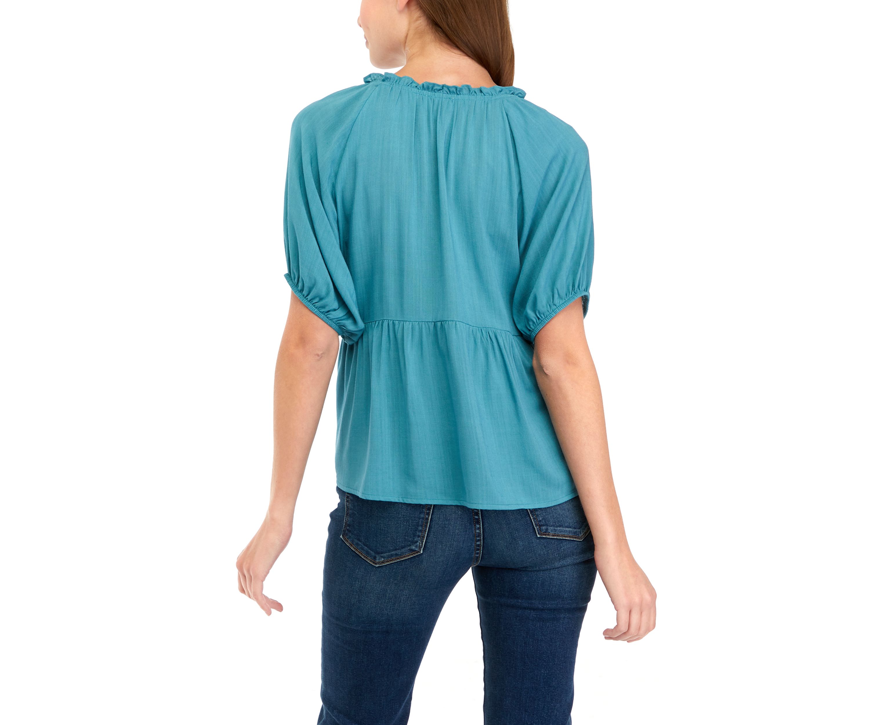 TRUE CRAFT Embroidered Peasant Top | Belk