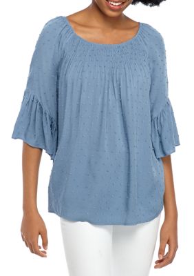 Spense Women's Clip Dot Peasant Blouse | belk