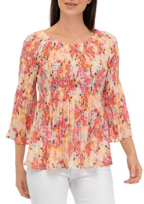 Spense Women's Scoop Neck Pleated Blouse | belk