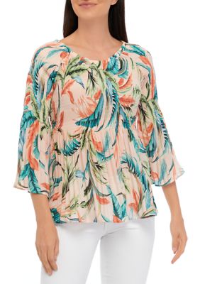 Spense Women's Scoop Neck Pleated Blouse | Belk