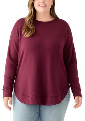 Spense Plus Size Curved Hem Pullover | belk