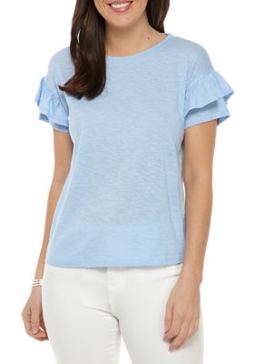 Crown & Ivy™ Women's Double Ruffle T-Shirt | belk