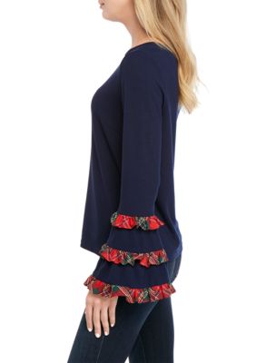 Crown & Ivy™ Long Ruffle Bell Sleeve Top | belk