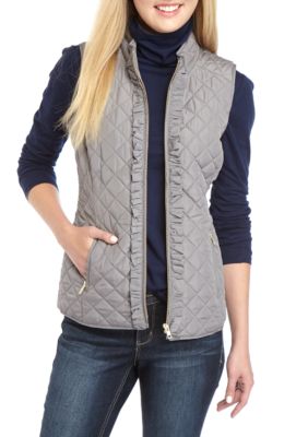 Crown & Ivy™ Sleeveless Ruffle Puffer Vest | belk