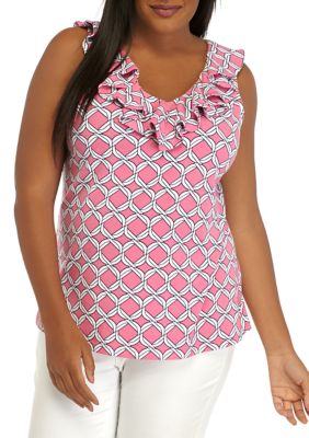 Crown & Ivy™ Plus Size Sleeveless Flounce Top | belk