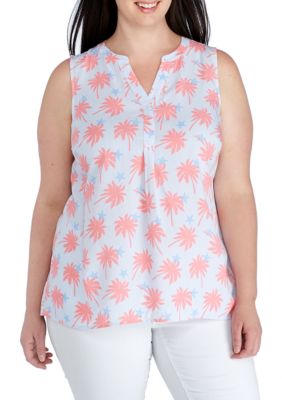 Crown & Ivy™ Plus Size Printed Peasant Tank | belk