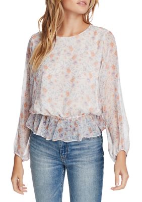 1.State Women's Long Sleeve Woodlands Woven Top | belk