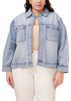 1.State Plus Size Cropped Denim Jacket | belk