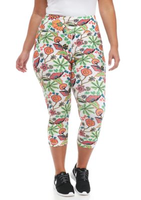 Zelos Plus Size Compression Printed Capris Belk