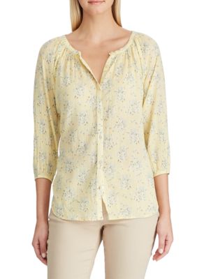 Chaps Floral Raglan Sleeve Blouse | belk