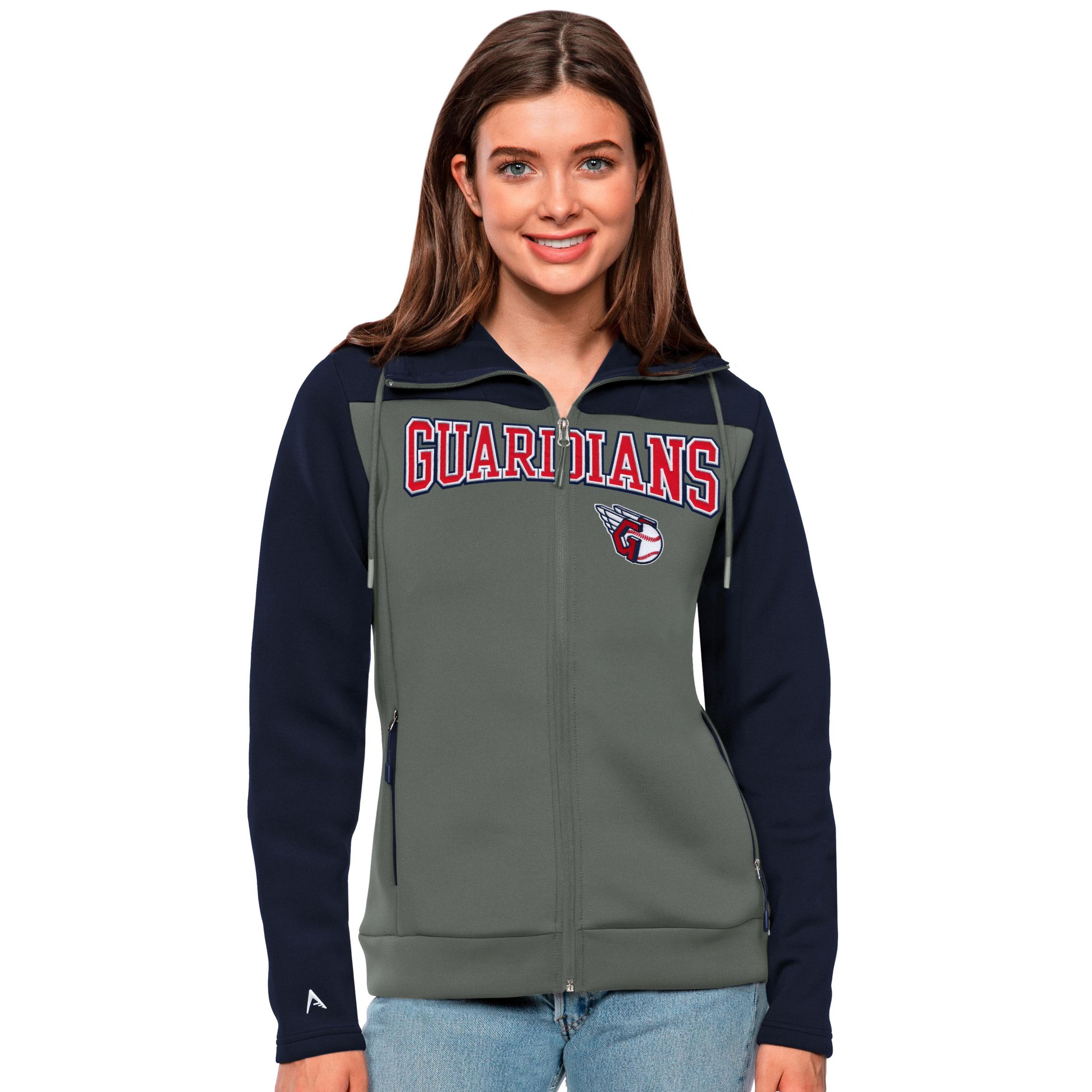 Antigua Antigua MLB Cleveland Guardians Women's Protect Full Zip Hood ...