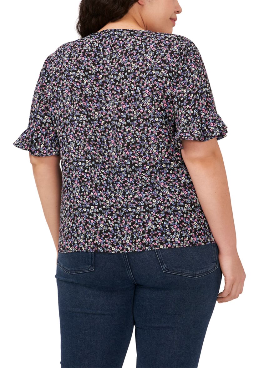 CeCe Plus Size Button Up Floral Printed Blouse | Belk
