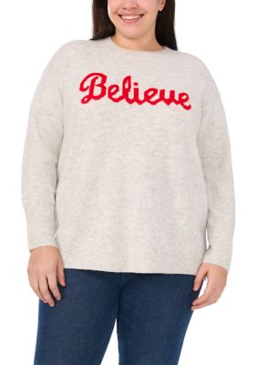 CeCe Plus Size Believe Sweater | belk