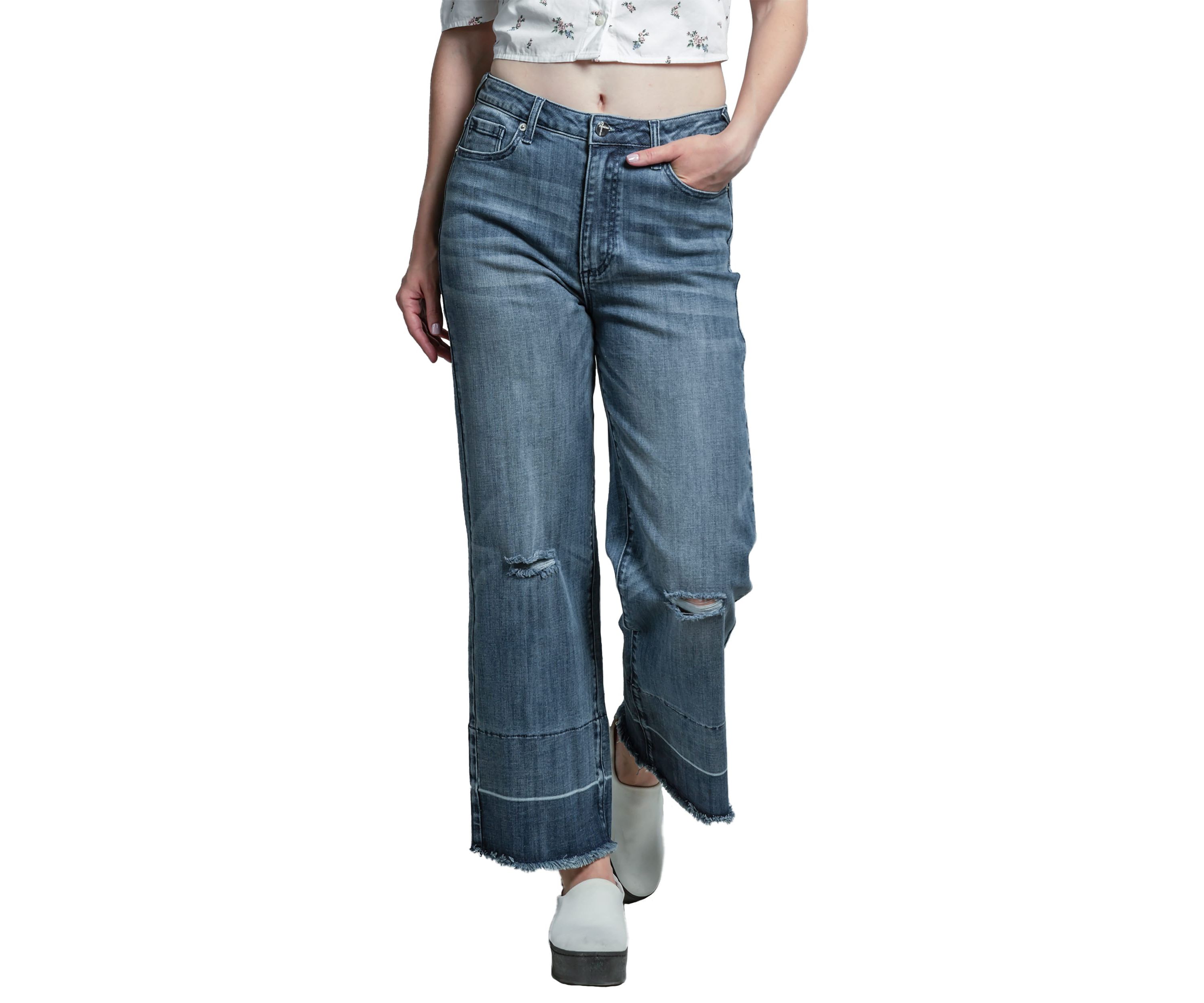 Standards and Practices High-Rise Cropped Wide Leg Released Hem Jeans ...