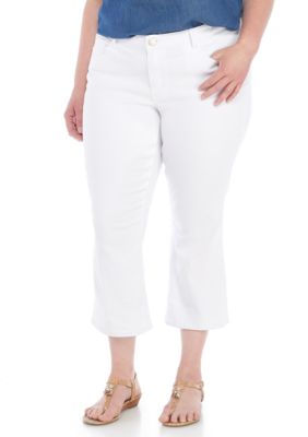 Crown & Ivy™ Plus Size Colored Cropped Denim Jeans | belk